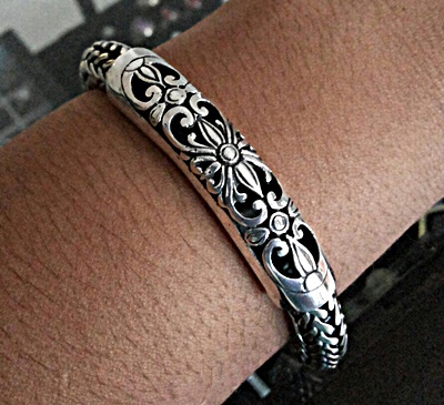 perhiasan aksesoris cowok gelang cowok gelang perak bali borobudur ...