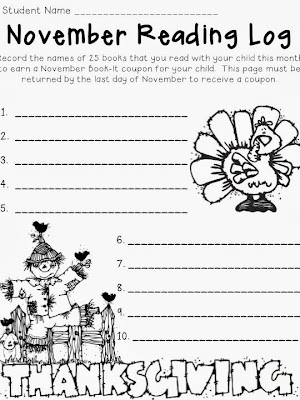 ABC's and Polka Dots: November Book-It Reading Log