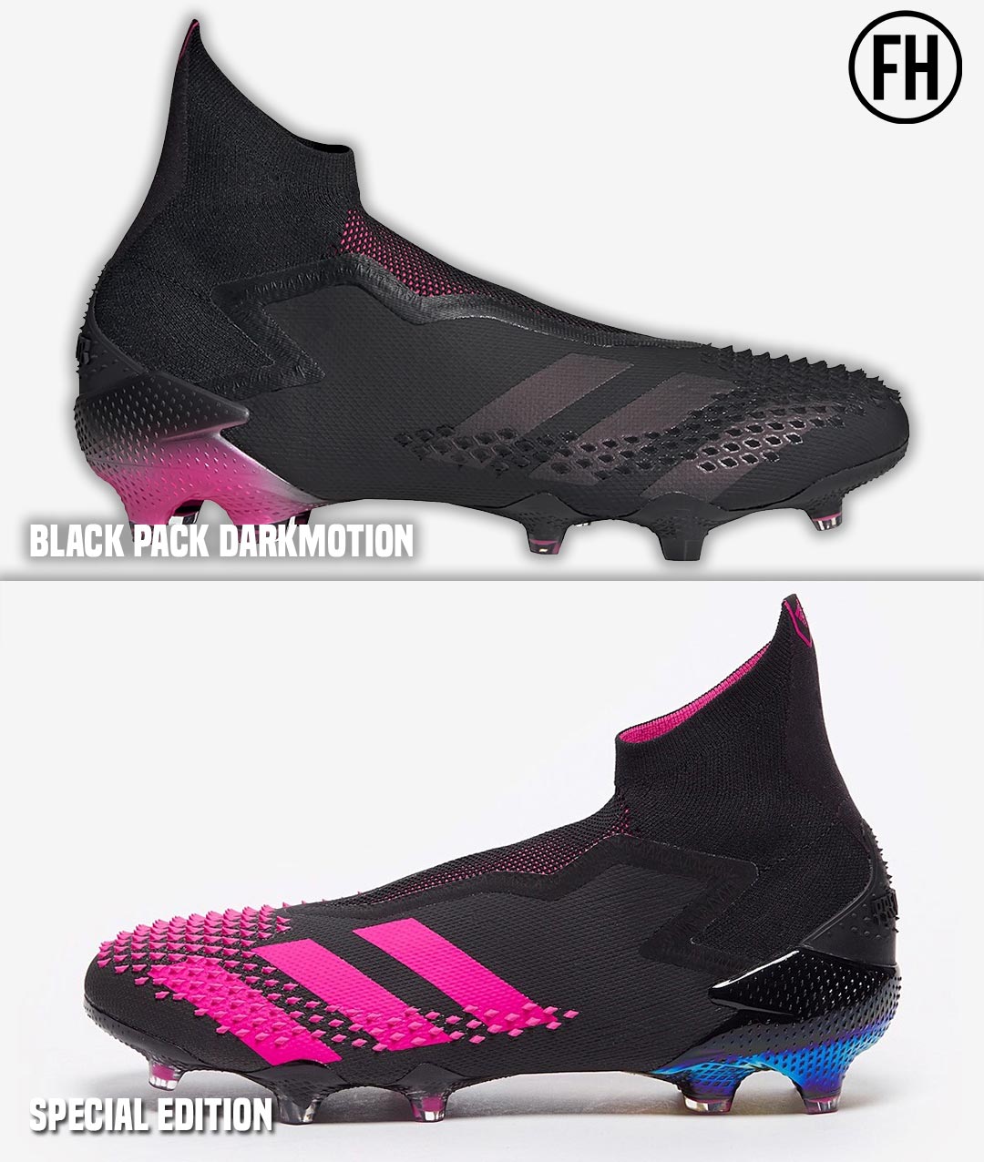Which Is Better? Black / Pink Adidas Predator 20+ Special vs Black Pack ...