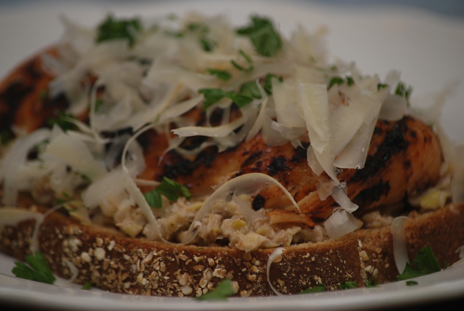 My story in recipes: Open Faced Artichoke Chicken Sandwiches