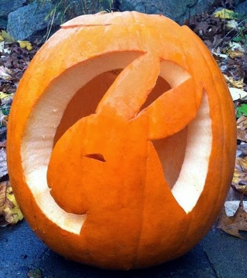 Rabbit Ramblings: Bun o' lanterns -- Bunny pumpkins for Halloween
