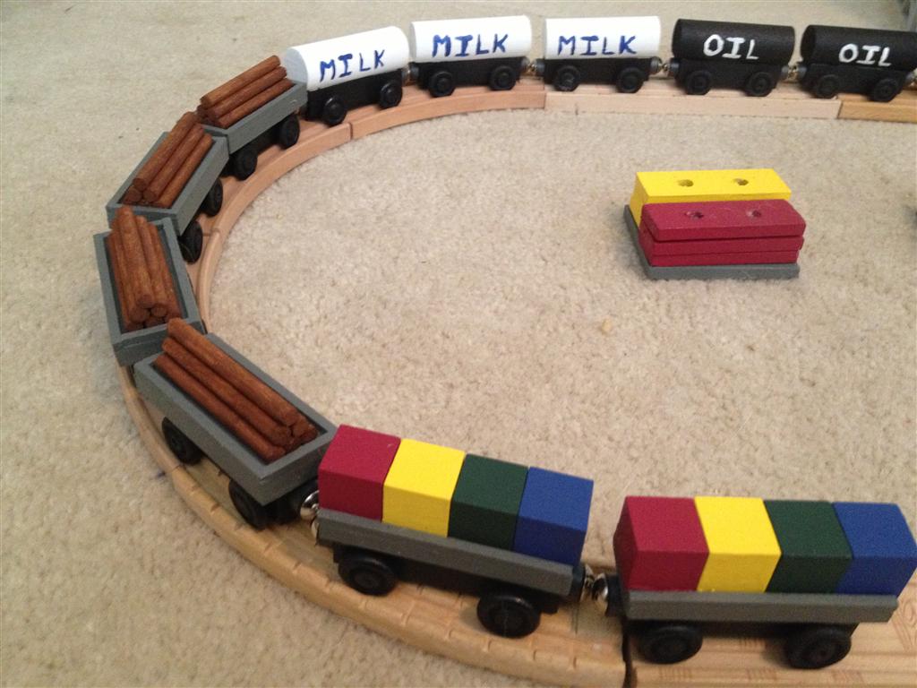 Life is a Game We Play: Homemade wooden train cars