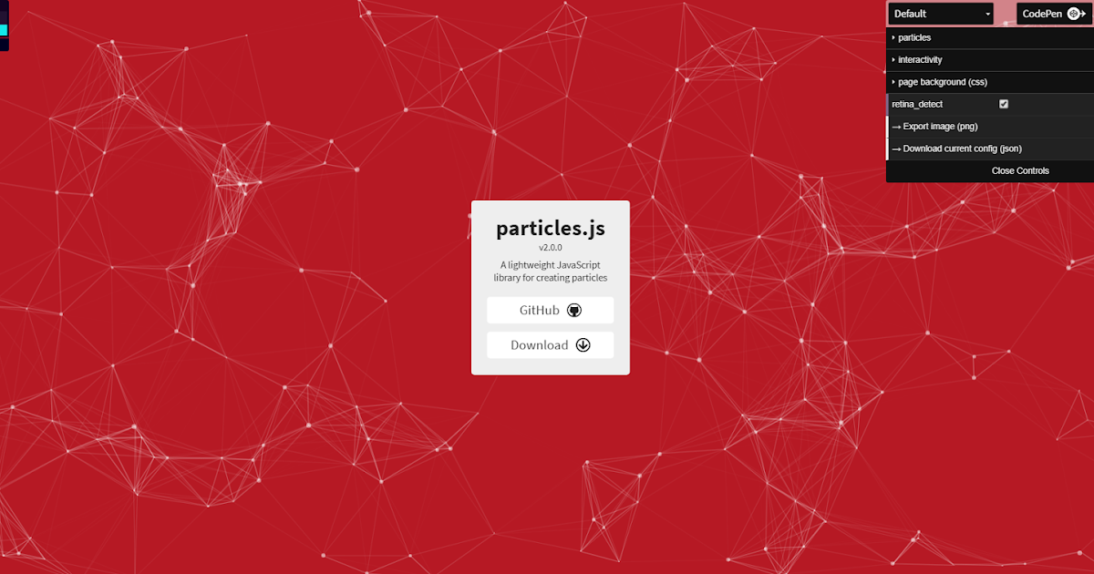 Particle.js Javascript Library untuk membuat partikel effect - Hakko Blog's