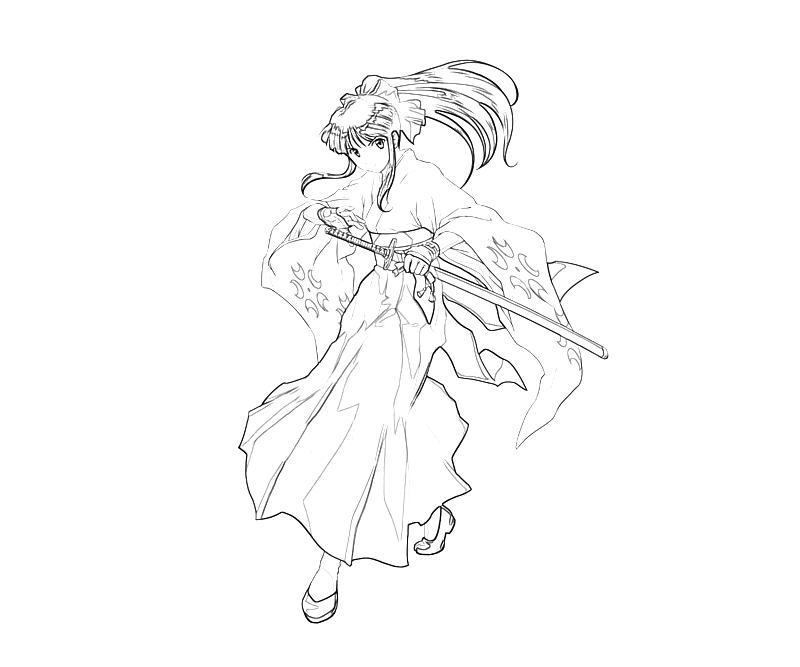 Battle Anime Fighting Stance Sketch Coloring Page