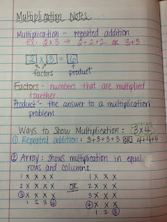 Ms. Cao's 4th Grade Math: Multiplication: Notes and Making Arrays