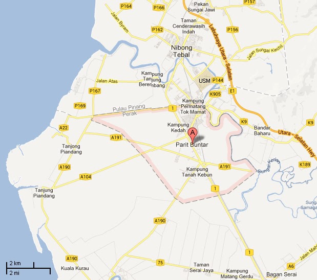 PARIT BUNTAR HOMESTAY: Peta