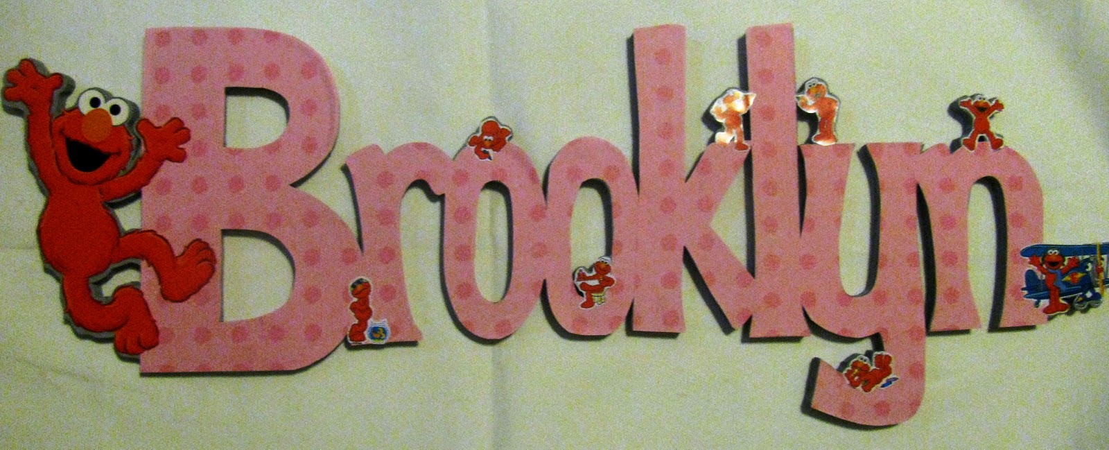 Lightyear Designs~ Custom Wood Name Signs: Brooklyn (Elmo)