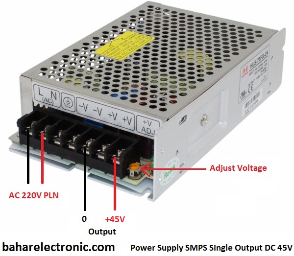 Koneksi 2 SMPS Single Output DC 45V Menjadi CT Simetris