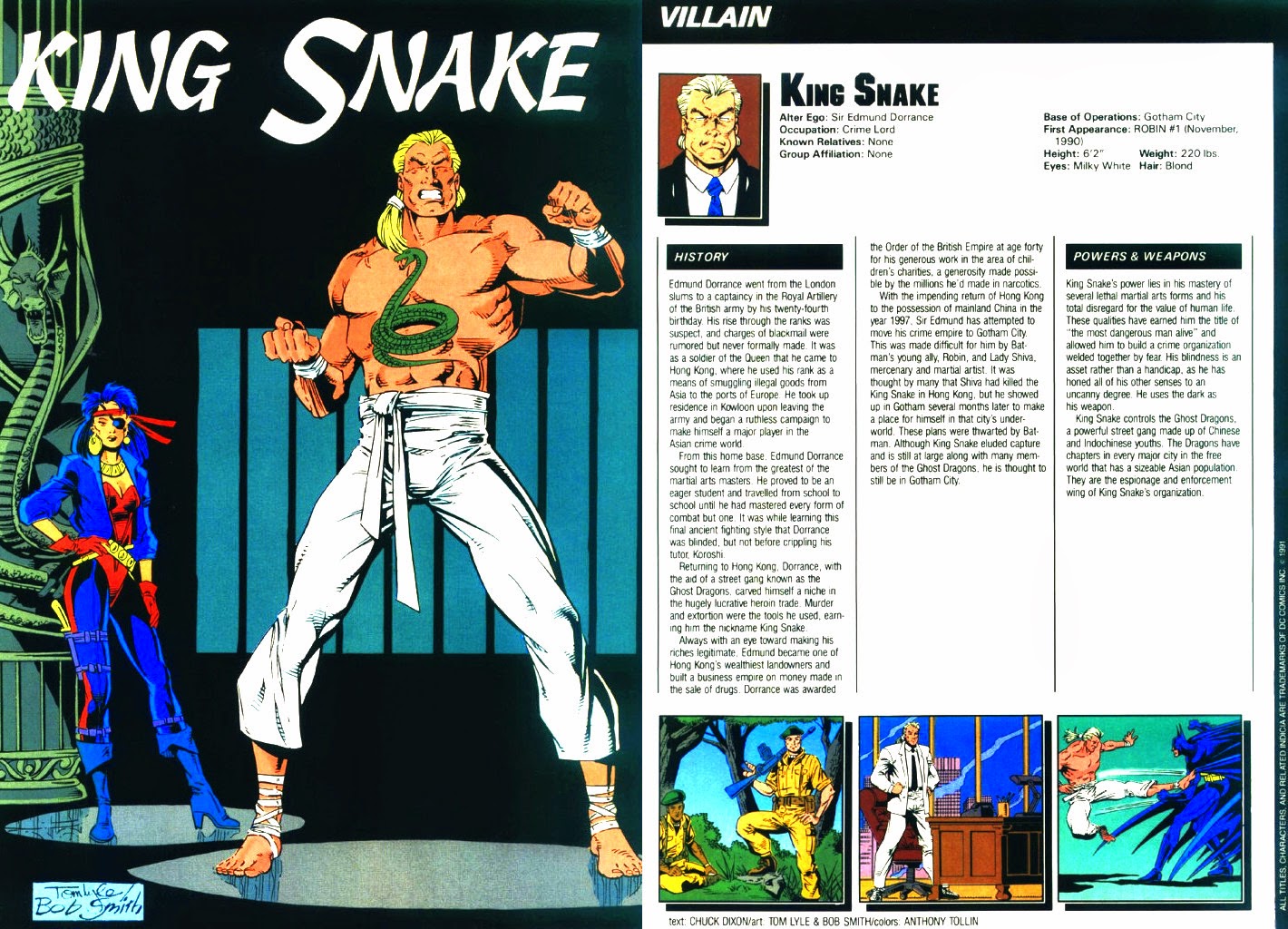 Fichas de Superheroes Marvel y DC: Rey Serpiente