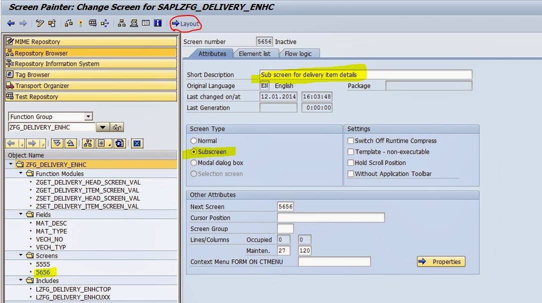 TECHSAP : Screen Enhancement for Delivery item of VL01N/VL02N Tcode By ...