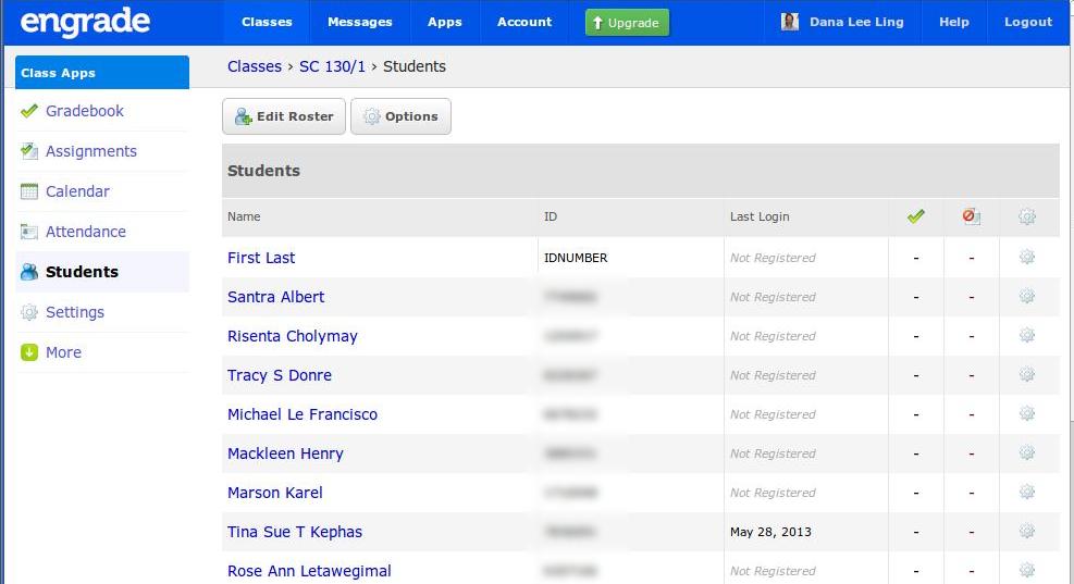 From MyShark to Engrade: Entering class lists