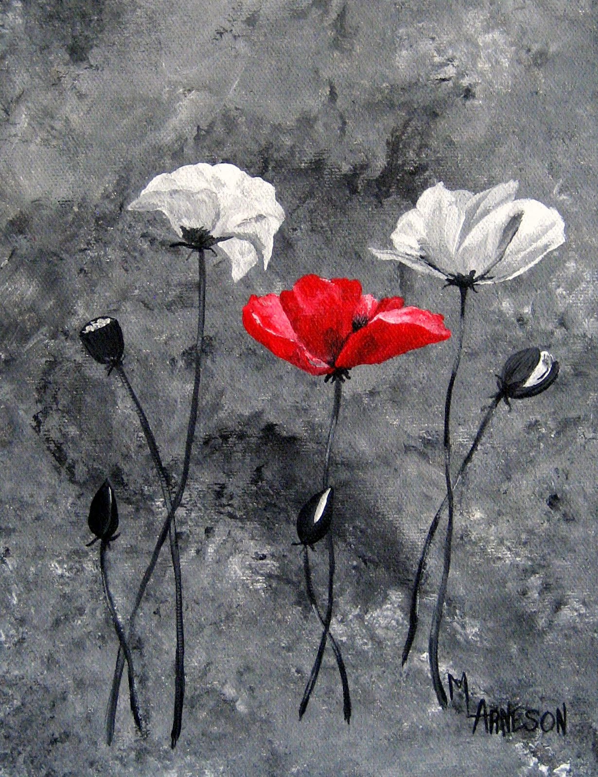 Mary Arneson Fine Art: "Red Is The Color" Acrylic Painting by Colorado ...