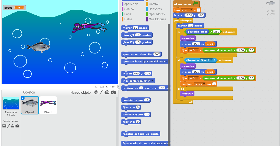 tecnología: 2ºESO-Scratch. Colisiones. Solución