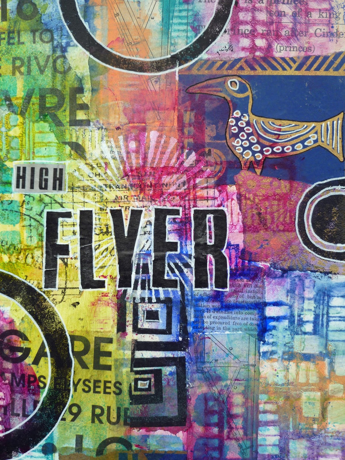 StencilGirl Talk: Frieda Oxenham: High Flyer Art Journal Spread