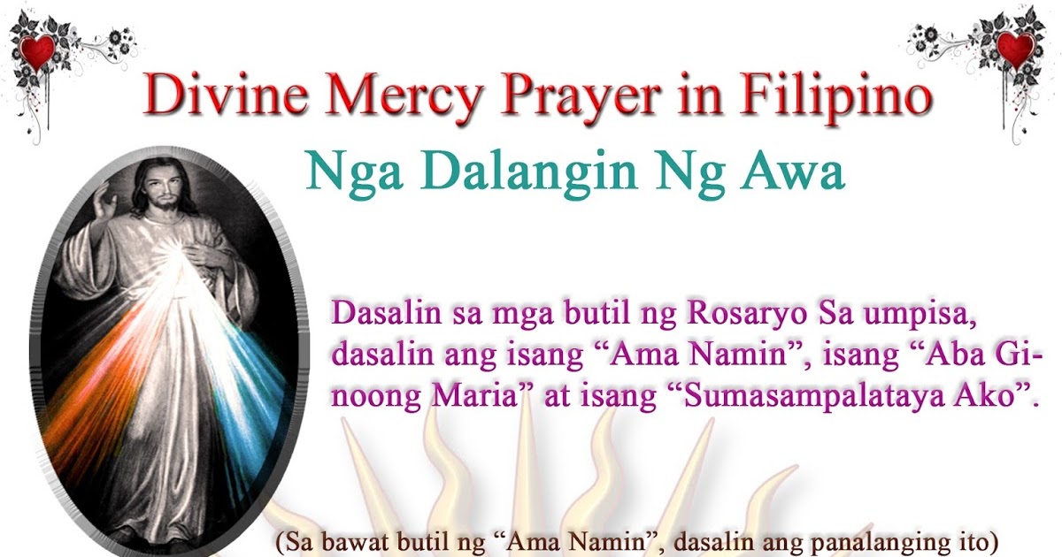 Divine Mercy Prayers: Divine Mercy Prayer in Filipino