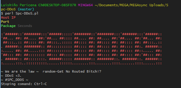 Ataque de denegación de servicio script ddos