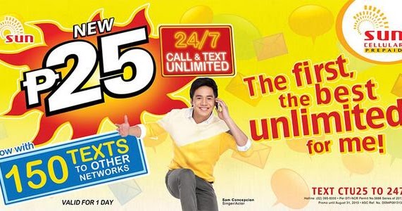 Sun CTU25 - Unlimited call and Unli text to all Networks + free FB Promo