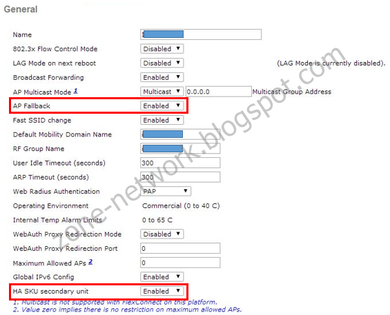 Zone Network: Cisco WLC2504 N+1 HA Configuration Step by Step