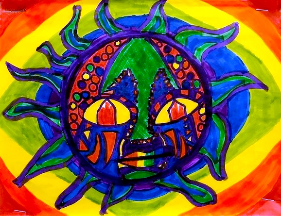 Mrs. Nhu's Oakdale Art Class: Rainbow Mexican Suns!