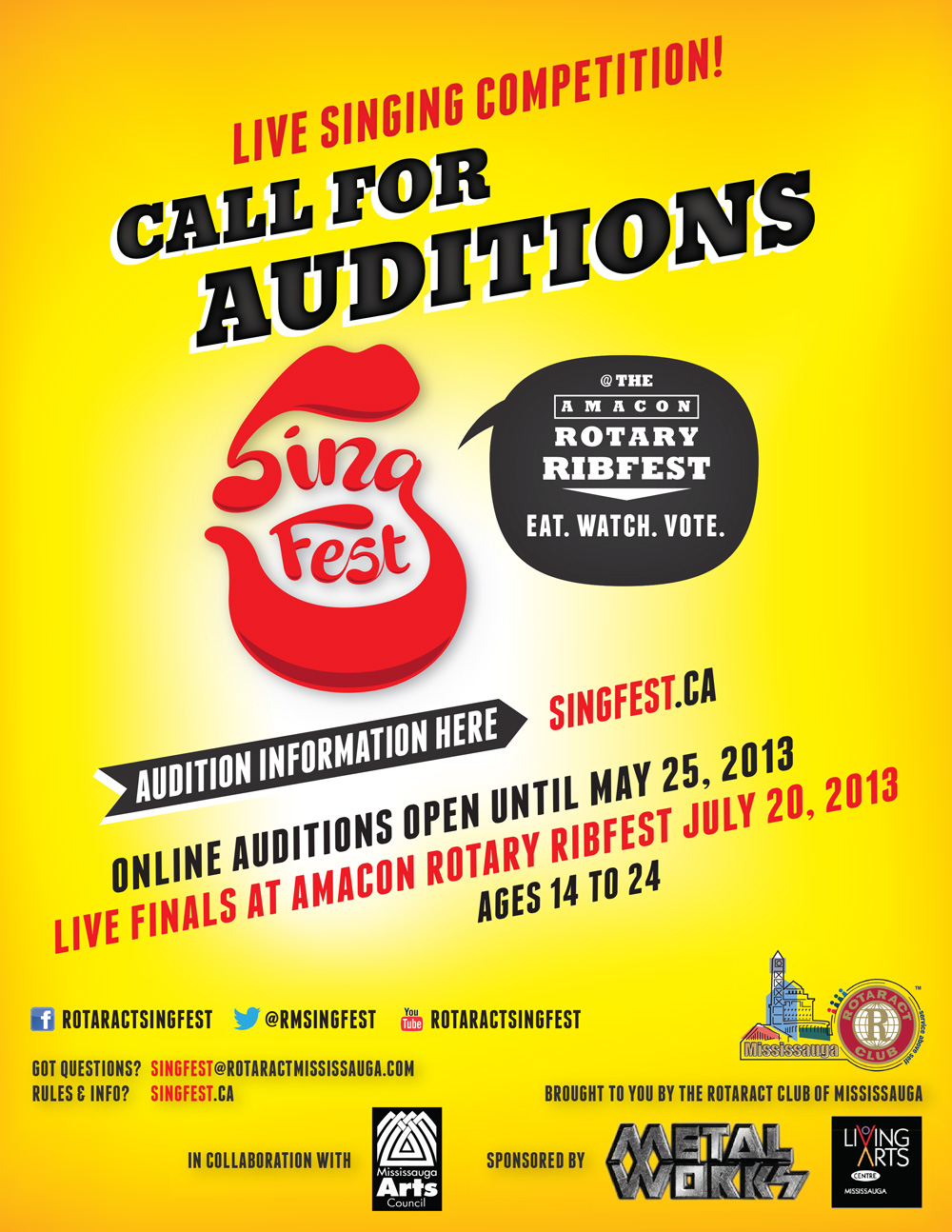 Brampton Arts Notices: Singfest Call for Auditions - Singers from 14-24