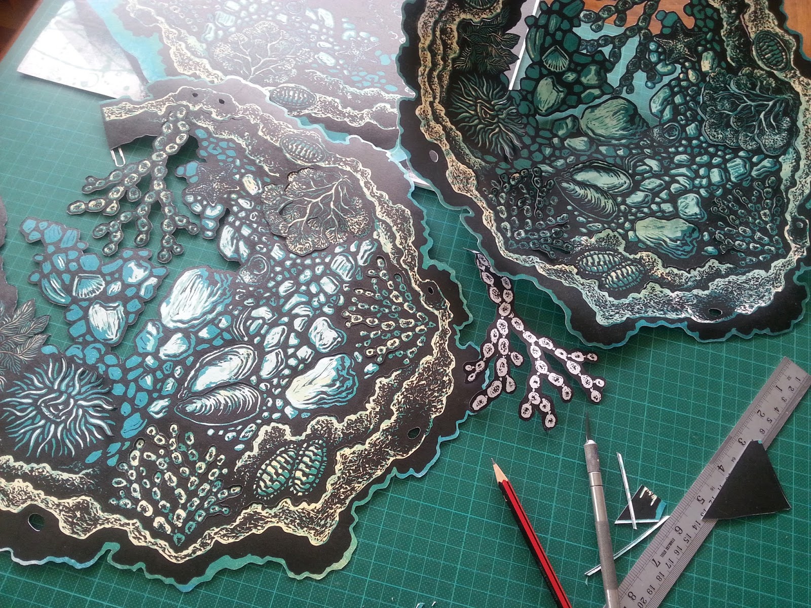 Toni Hartill Art: My 3D rockpool for Boundless Printmaking exhibition ...