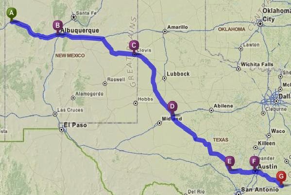 Kris & Brian's Travels: Week 3 Gallup to Columbus Texas