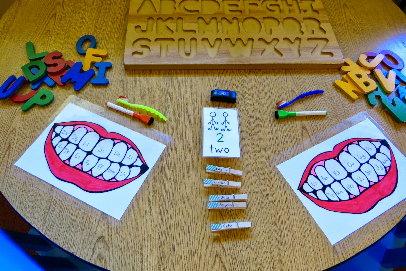 Ms. Sara's Preschool Blog: Learning Station - Abc Teeth