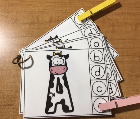 Cow Alphabet Clip Cards and Worksheets ~ Preschool Printables