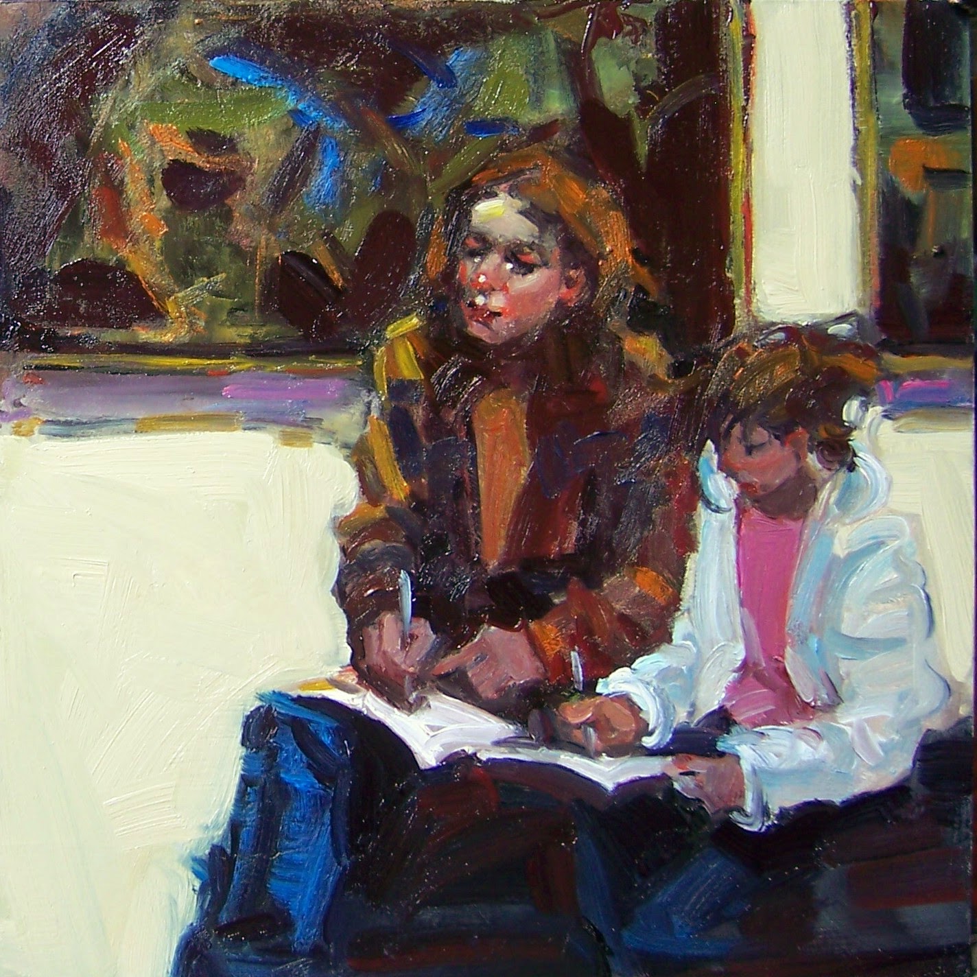 Kim Roberti Art Gallery: "At The Museum" Kim Roberti's 6"x6" original ...