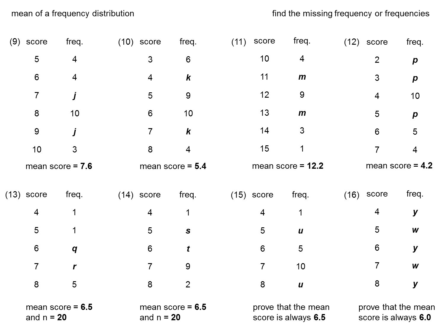 MEDIAN Don Steward mathematics teaching: mean of a frequency ...