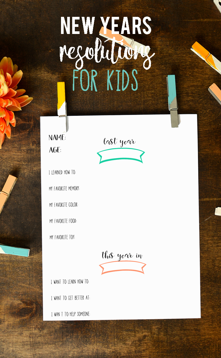 New Year Resolutions Printable for Adults and Kids Free Printable ...