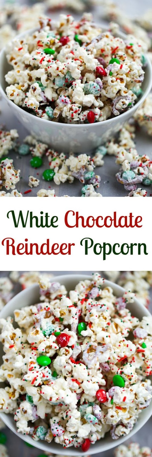 WHITE CHOCOLATE REINDEER POPCORN - Healthy Recipes | Clean Eating