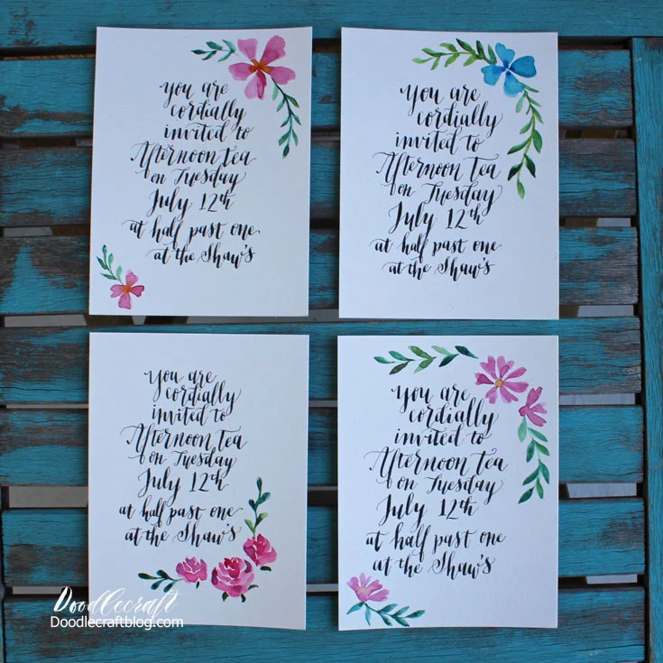 Calligraphy Tea Party Invitations!