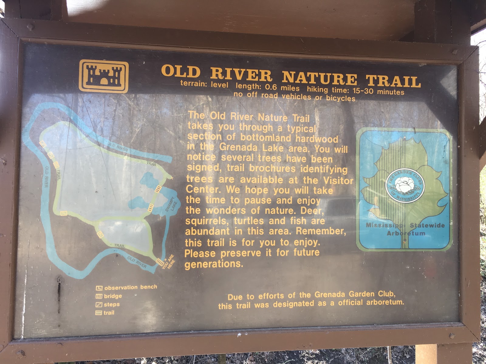 Old River Nature Trail at Grenada Lake