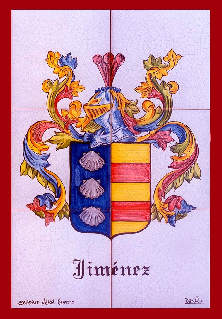 Mosaicos : Mosaico 645.- Heráldica apellido Jiménez. Colección particular.