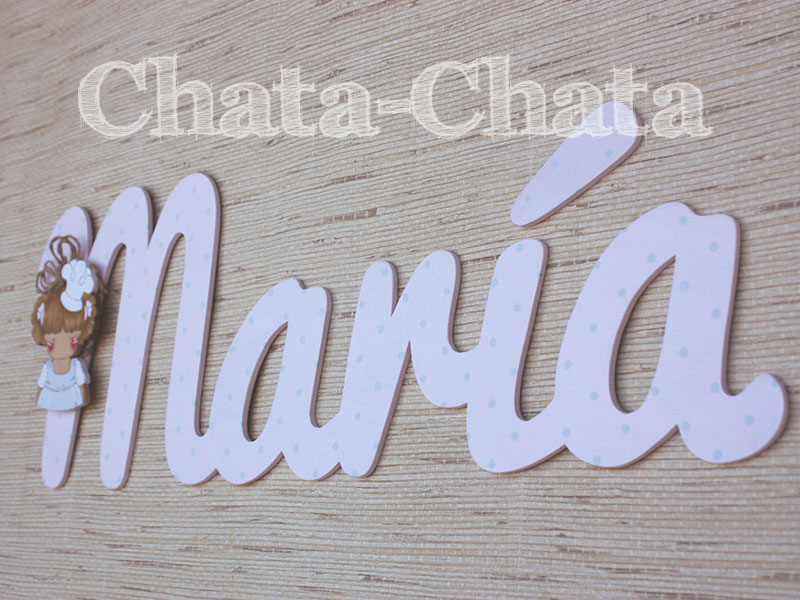 Chata-chata. Decoración infantil: LETRAS PARA "MARÍA" EN ROSA Y GRIS