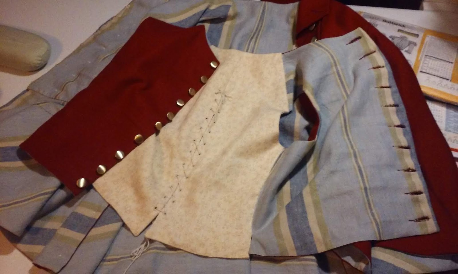 The Antique Sewist: JP Ryan Riding Habit - Red Linen