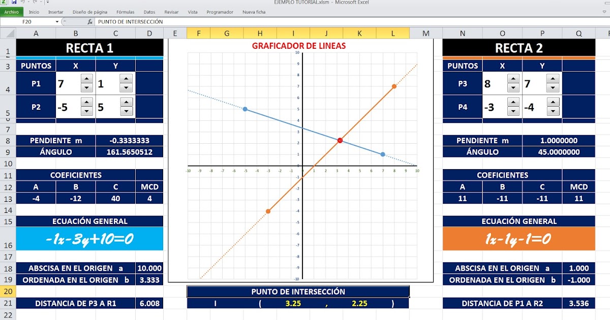 Graficador de lineas en excel utilizando fórmulas - Geometría Analítica ... Graficador de lineas en excel utilizando fórmulas - Geometría Analítica ...