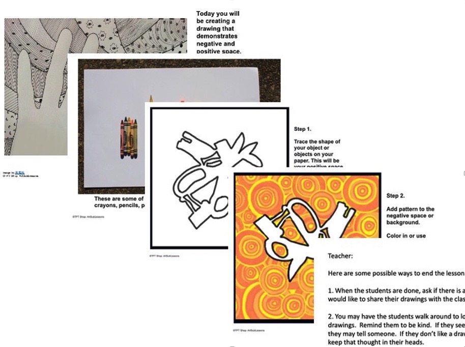 Art Sub Lessons: Art Sub Plans - Positive and Negative Space
