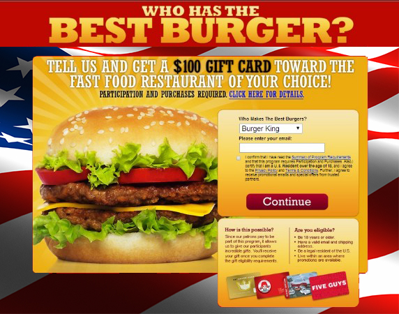 Card $100 Gift For Meals Fast Food For Free - giftssamples
