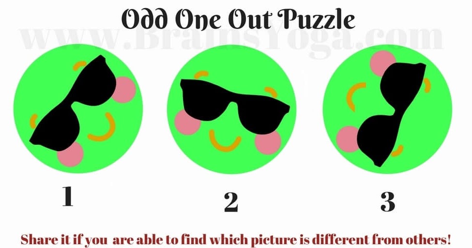 Odd One Out Picture Puzzle for Kids with Answer