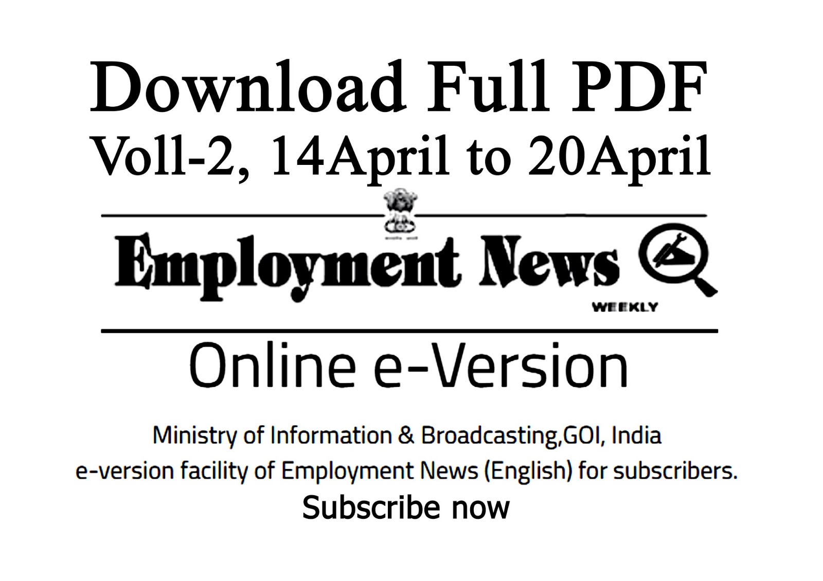 Entirepdf.blogspot.in: Employment News Paper