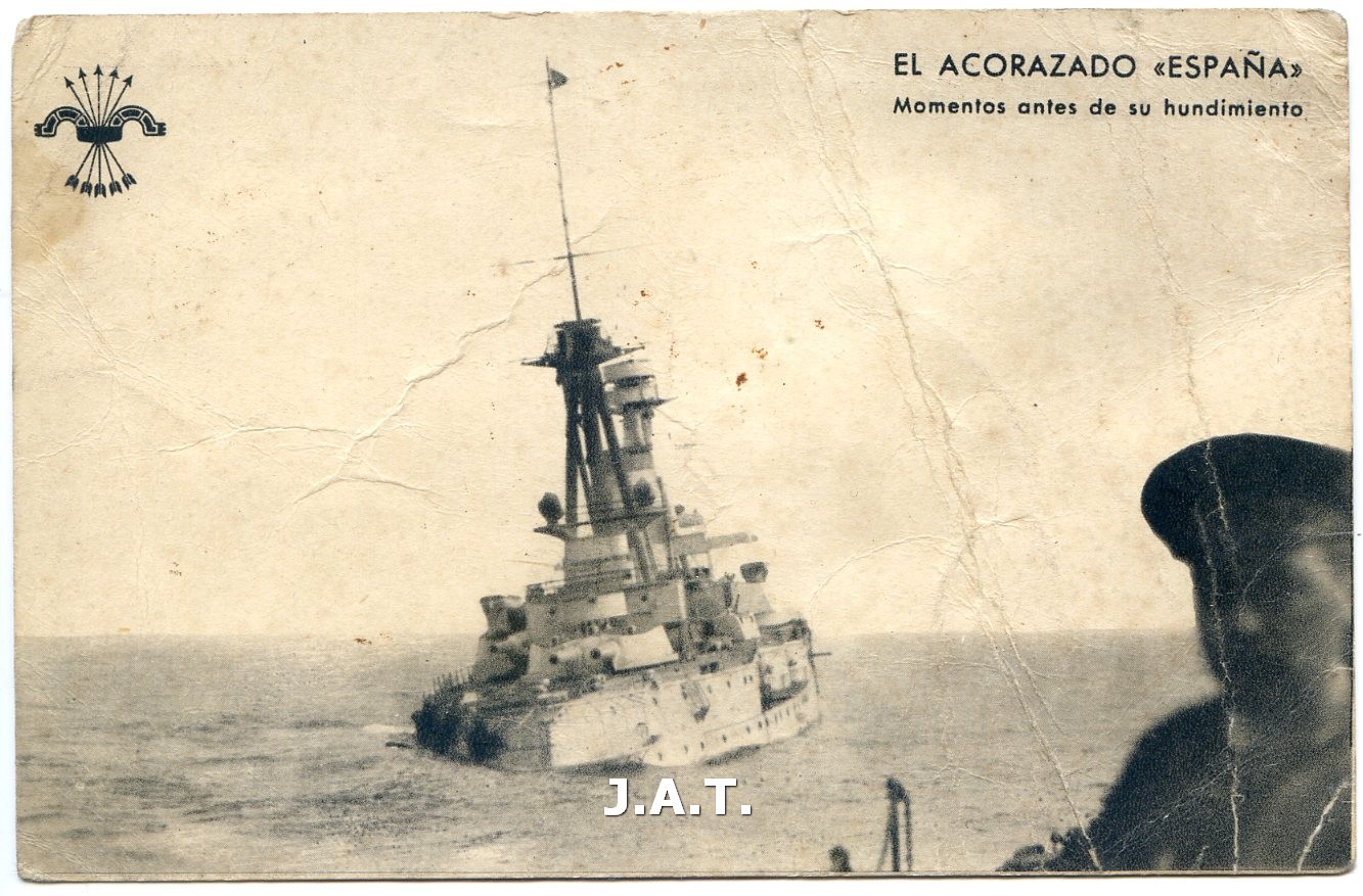 Fotografía antigua de Cantabria: El acorazado "España", hundido frente ...
