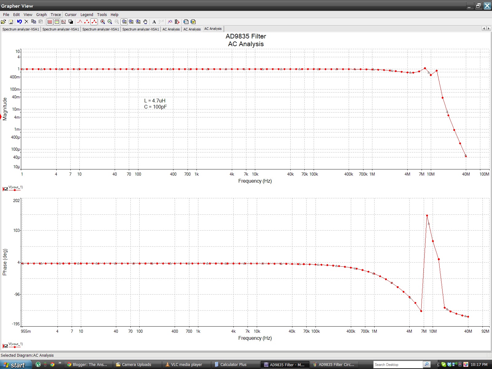 The Answer is 42!!: Filter for the AD9835 Function Generator