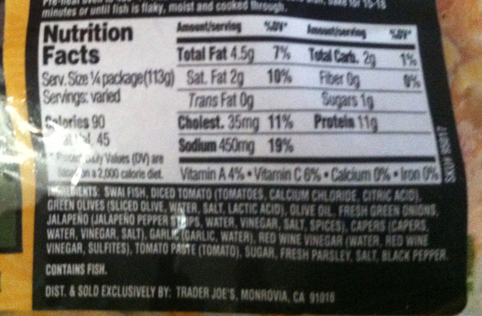 What's Good at Trader Joe's?: Trader Joe's Marinated White Fish Vera Cruz