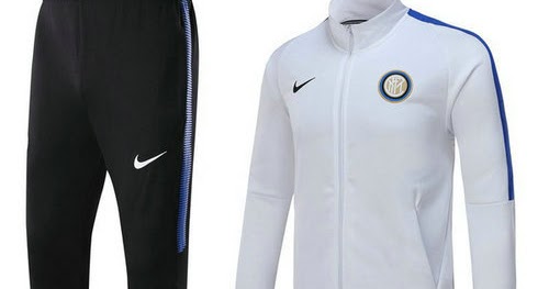 tuta sportiva calcio inter milan bianca 2017 2018