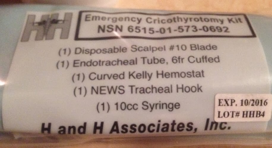 Webbingbabel: Emergency Cricothyrotomy Kit By H&H Medical Corporation