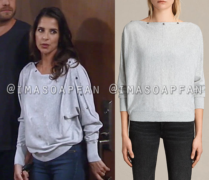Sam Morgan's Grey Sweater with Snap Button Neckline - General Hospital ...