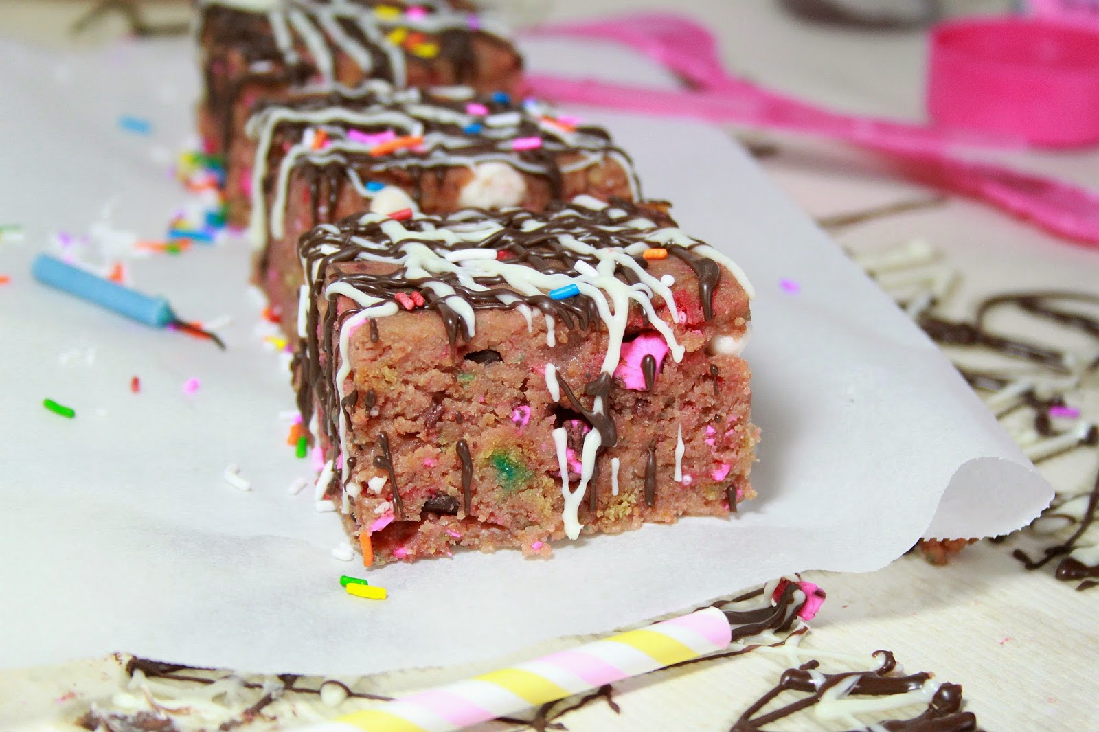 Feeding My Addiction: Healthified Birthday Cake Pop Bars {Happy 1st ...