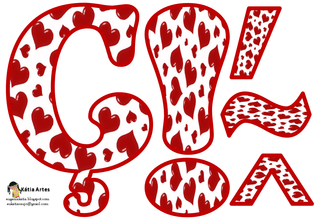 Alfabeto relleno con corazones rojos. - Oh my Alfabetos!